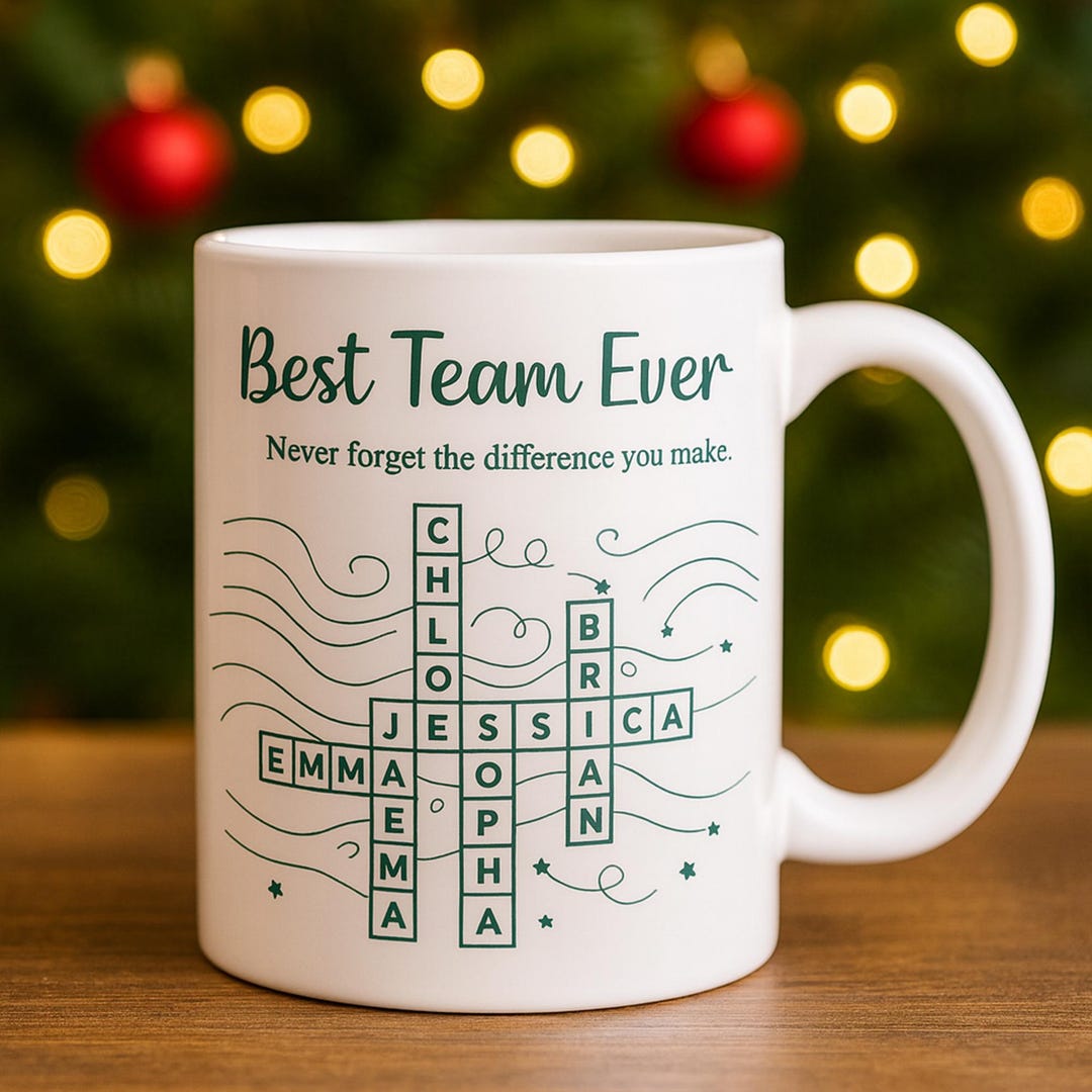 Best Team Ever Scrabble Personalized Mug, Christmas Coworker Mug - Etsy