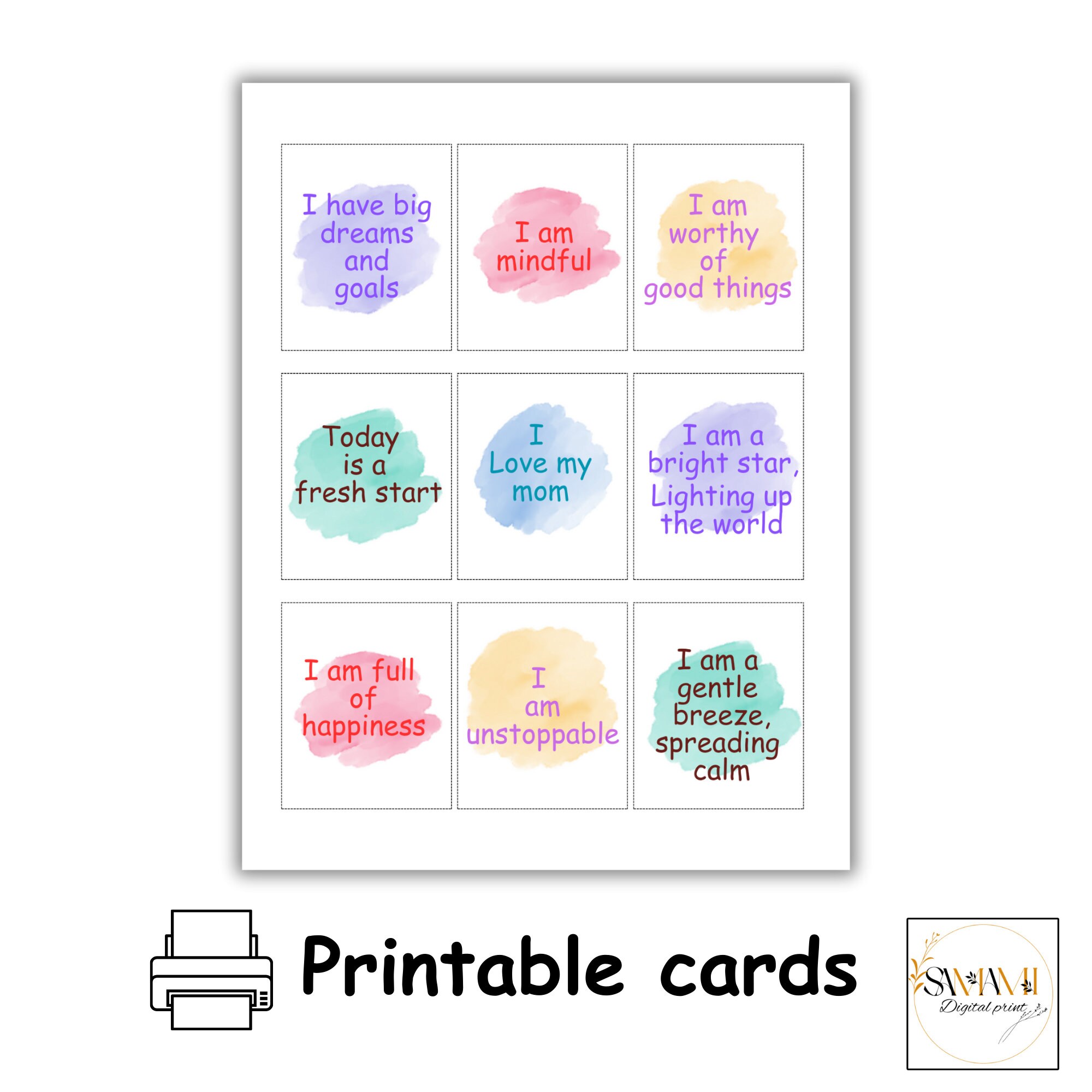 Positive Affirmation Cards for Kids Montessori Cards - Etsy