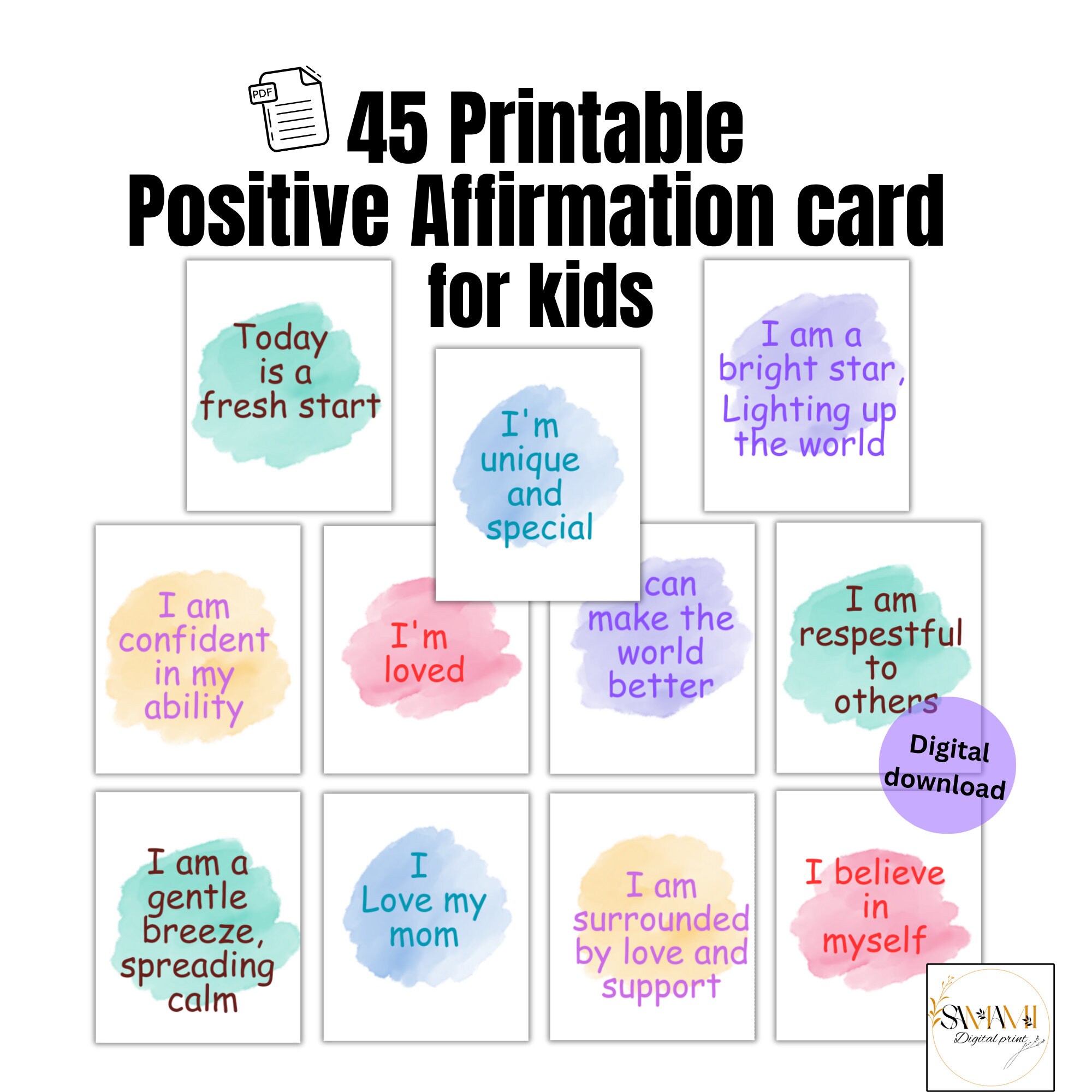 Positive Affirmation Cards for Kids Montessori Cards - Etsy
