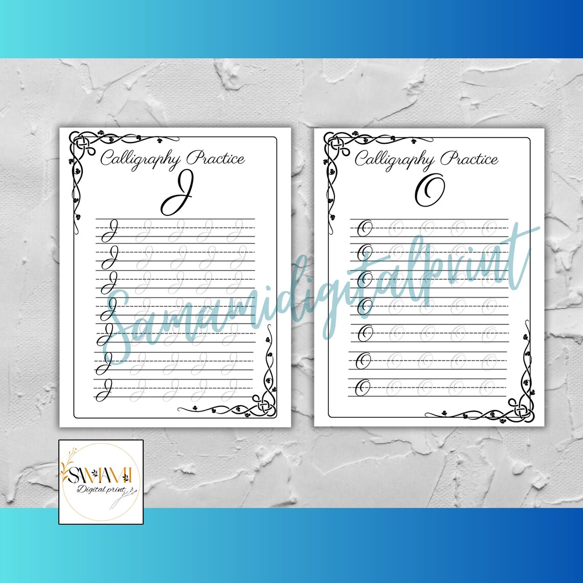 Calligraphy Practice Sheet Alphabet Modern Calligraphy Tracing - Etsy