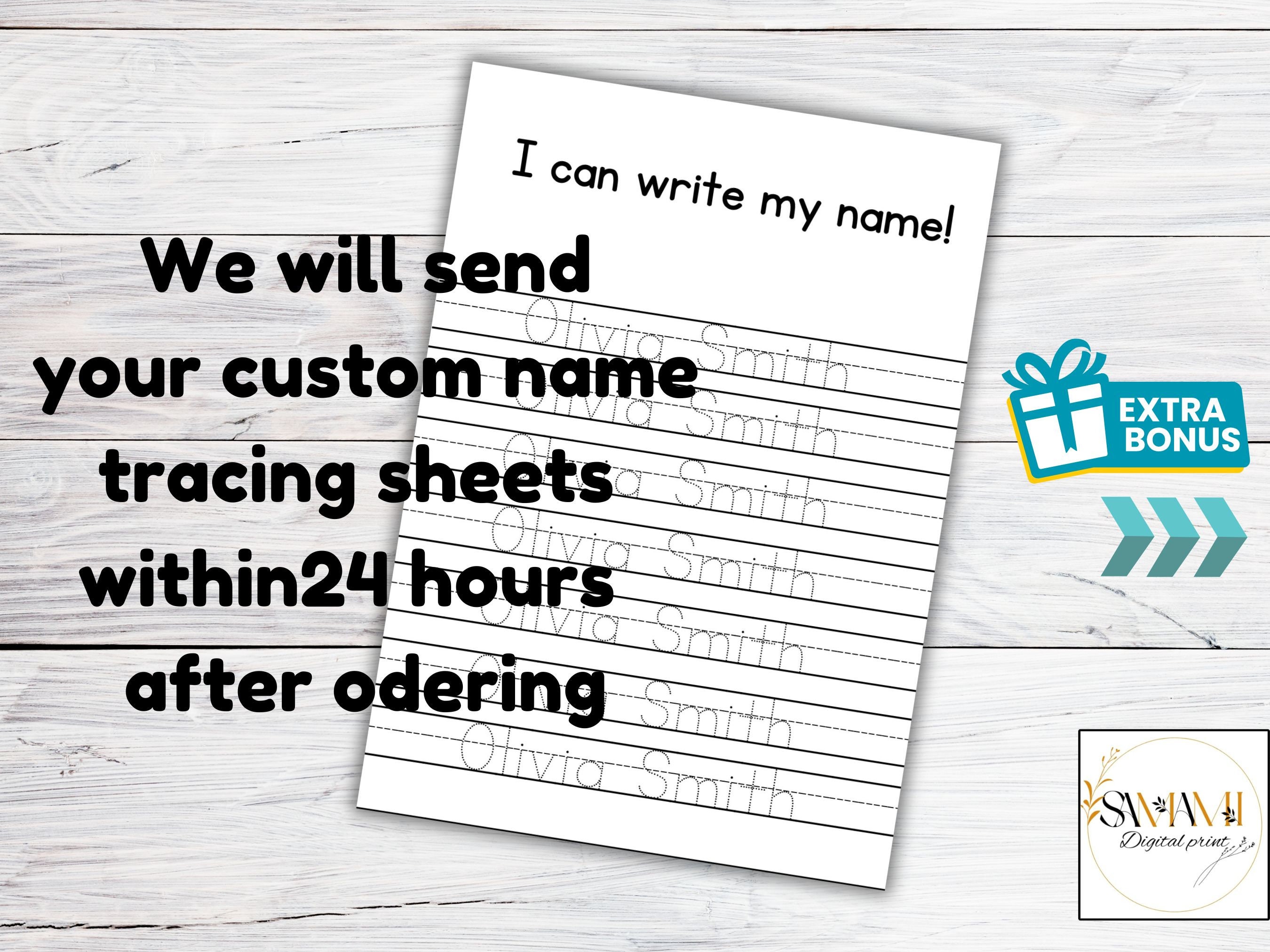 Custom Name Tracing Pages for Kids Name Writing Printable Handwriting ...