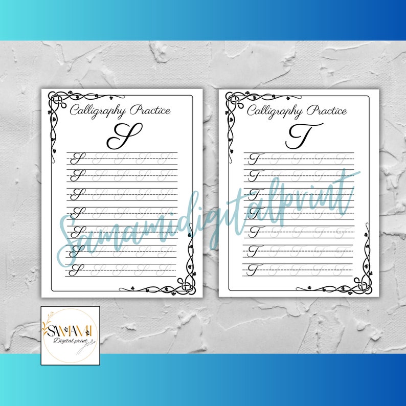 Calligraphy Practice Sheet Alphabet Modern Calligraphy Tracing - Etsy