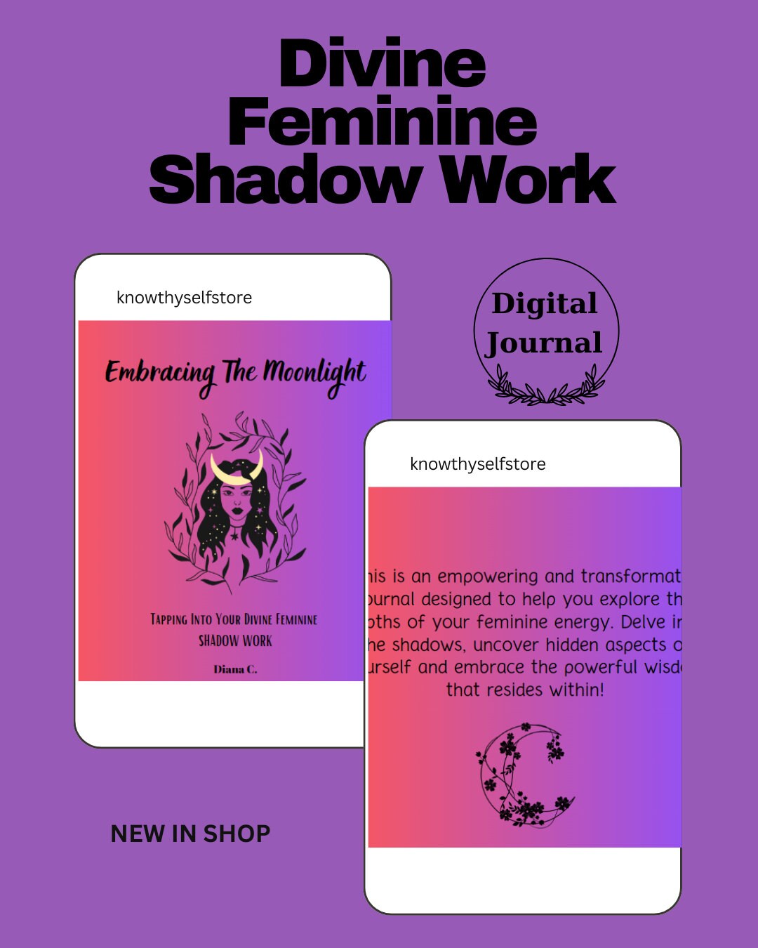 Embracing the Moonlight Divine Feminine Shadow Work Digital Journal - Etsy