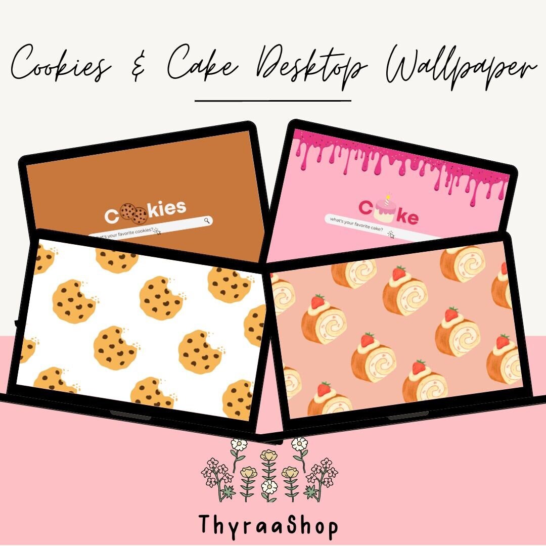 Cookies&cake Desktop Wallpaper Cute Food Wallpaper Desktop Wallpaper ...