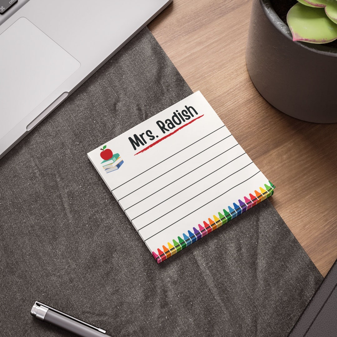 Teacher Post-it® Note Custom Teacher Sticky Note Pad Cute - Etsy