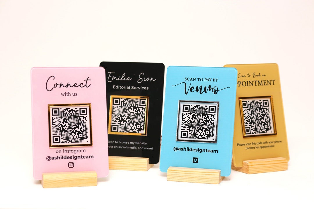 Mini QR Code Social Media Display Sign | Social Media QR Code Sign ...