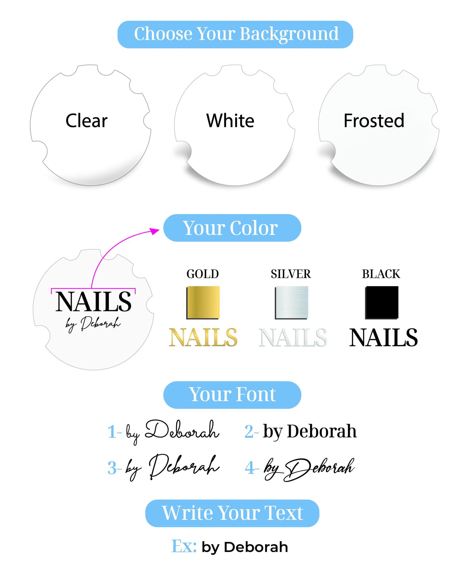 CUSTOM Acrylic Nailfie Disc | Personalised Nail Prop | Nail Tech | Nail ...
