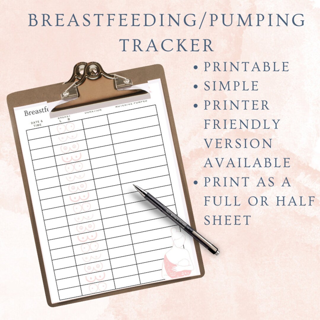 Simple Breastfeeding and Pumping Tracker Newborn Feeding Log - Etsy