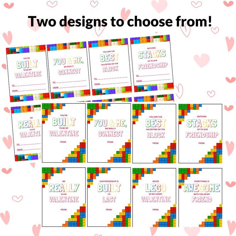 Printable BUILDING BLOCKS Valentine’s Day Cards for Kids – Classroom ...