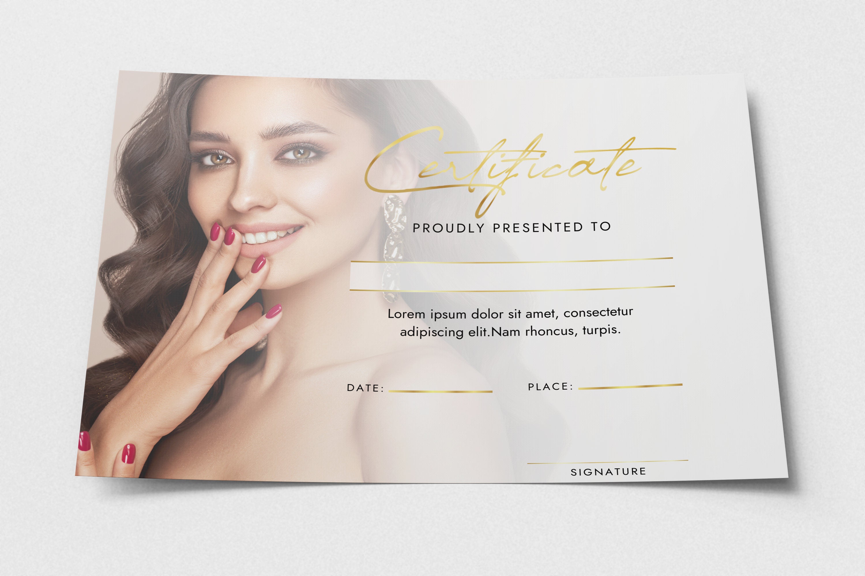 Beauty Course Certificate Canva Certificate Template Digital Printable ...