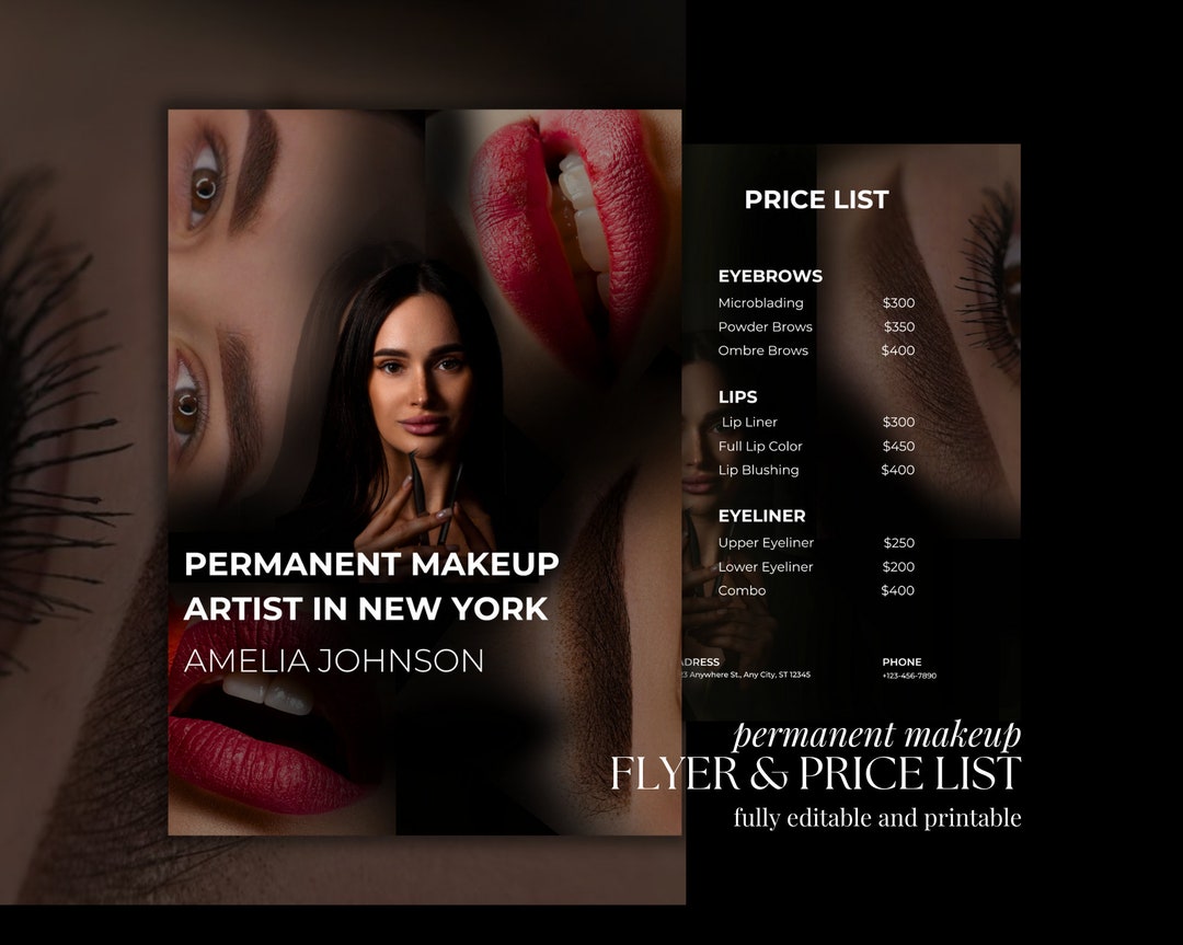 Permanent Digital Template | PMU Canva Template | Microblading ...