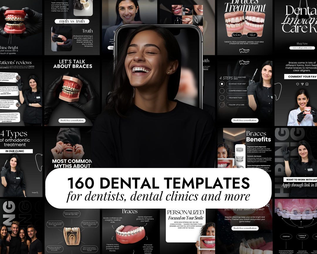 160 Dental Instagram Templates | Dentist Marketing | Dental Clinic ...