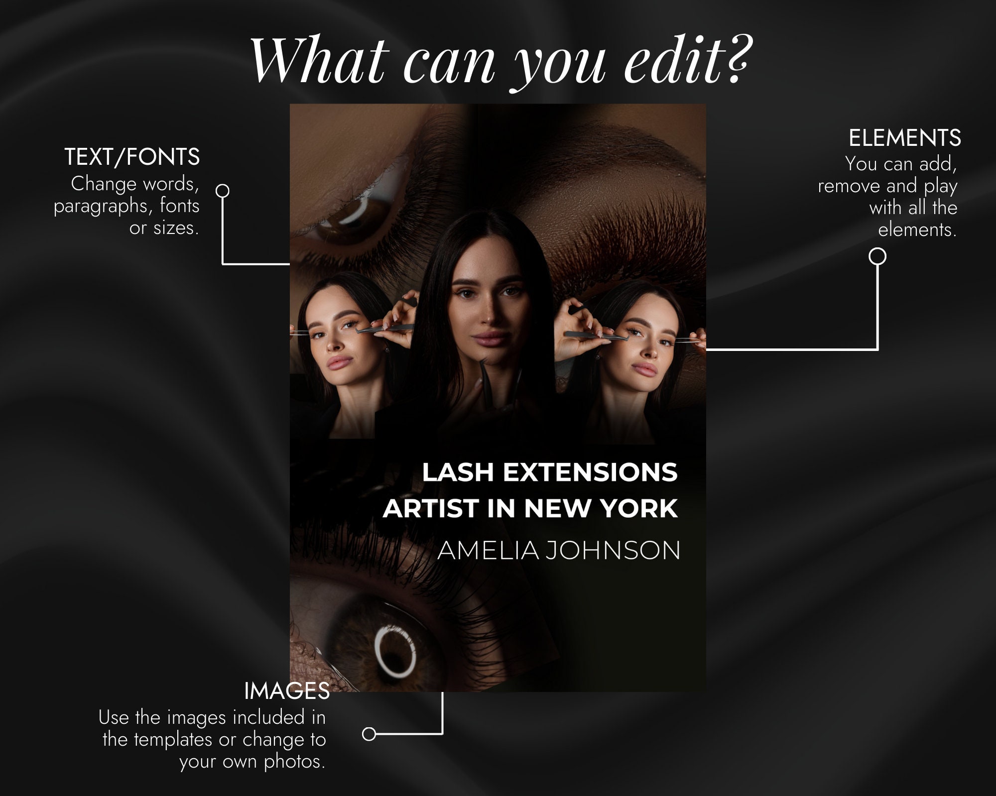 Lashes Digital Template | Lash Tech Canva Template | Lashes Flyer ...