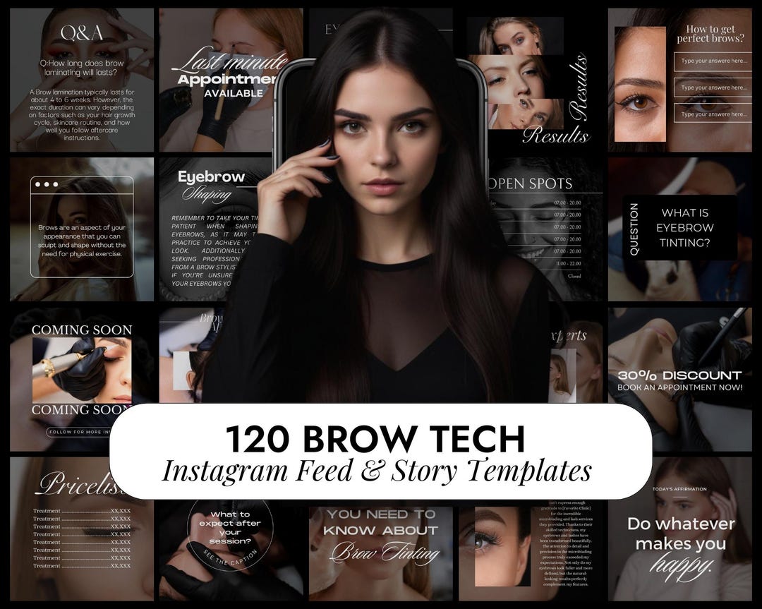 Brow Tech Instagram Templates | Brow Tech Canva Template | Microblading ...