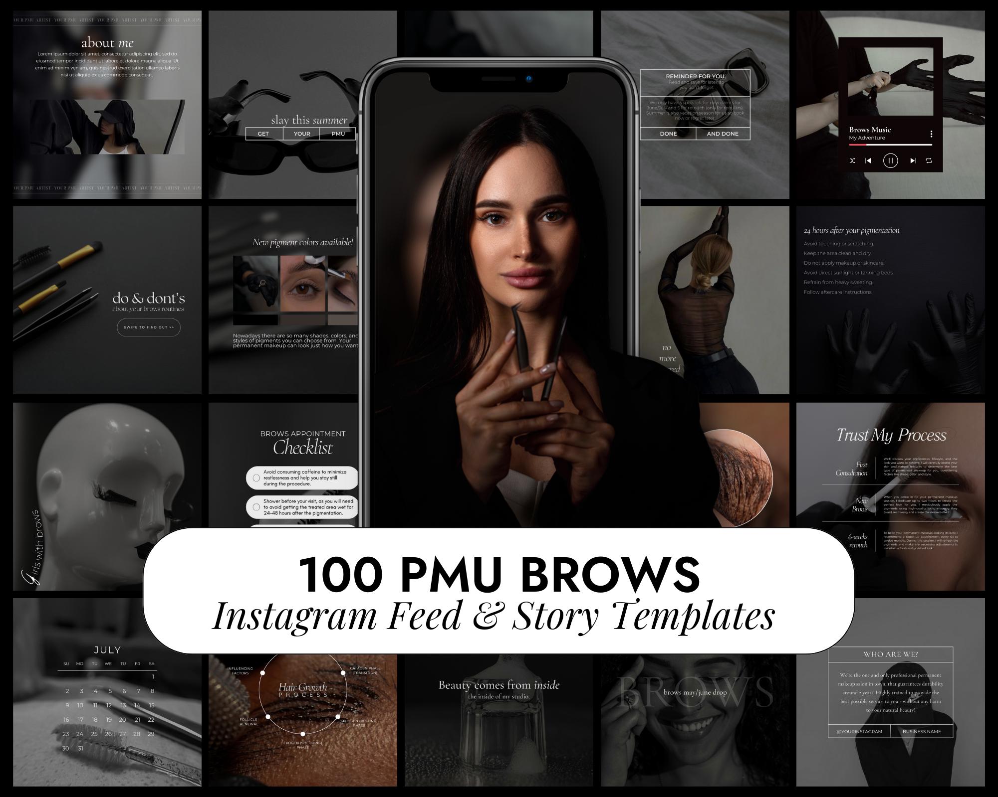 Permanent Instagram Template | PMU Instagram Template | Microblading ...