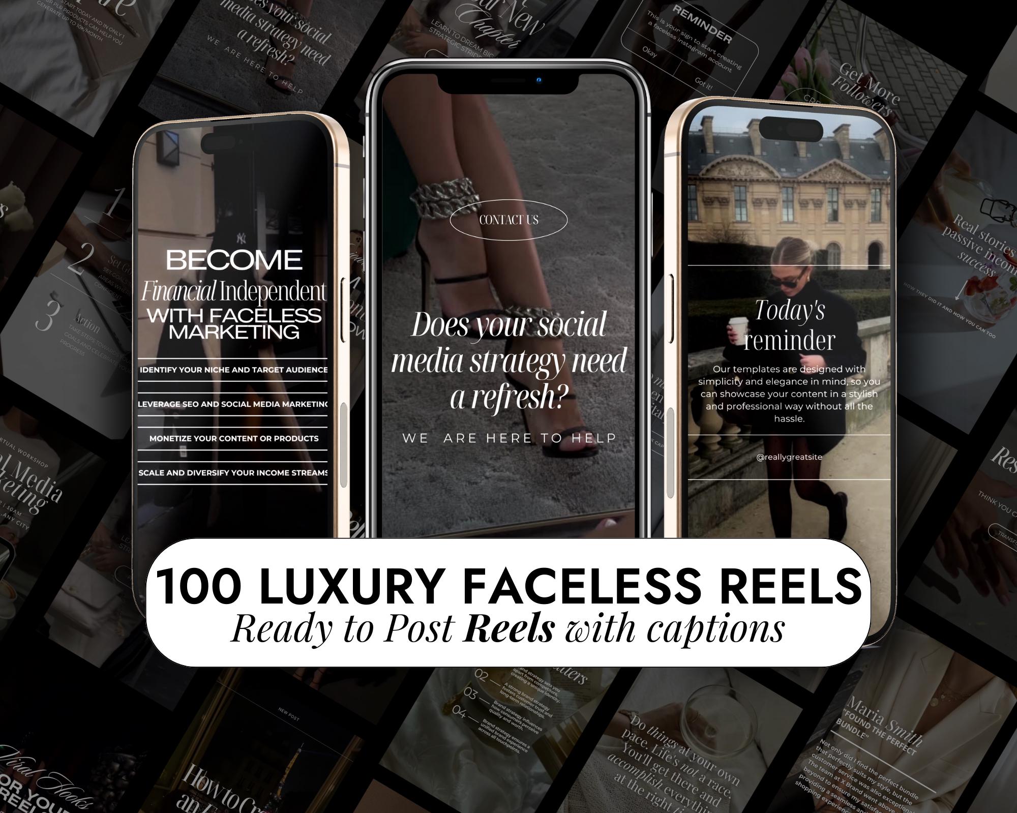 100 Faceless Instagram Reels | Digital Faceless Reels | Social Media ...