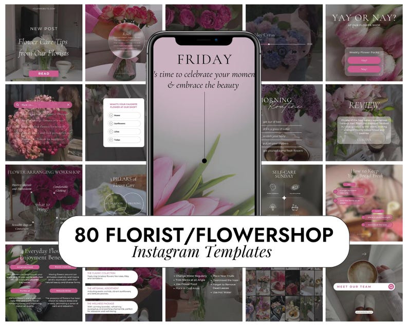 Florist Templates Canva | Flower Shop Instagram | Flower Business ...