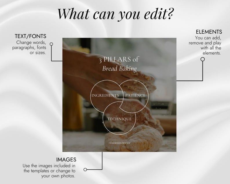 Bakery Templates Canva | Post Templates | Bread Baking Instagram ...