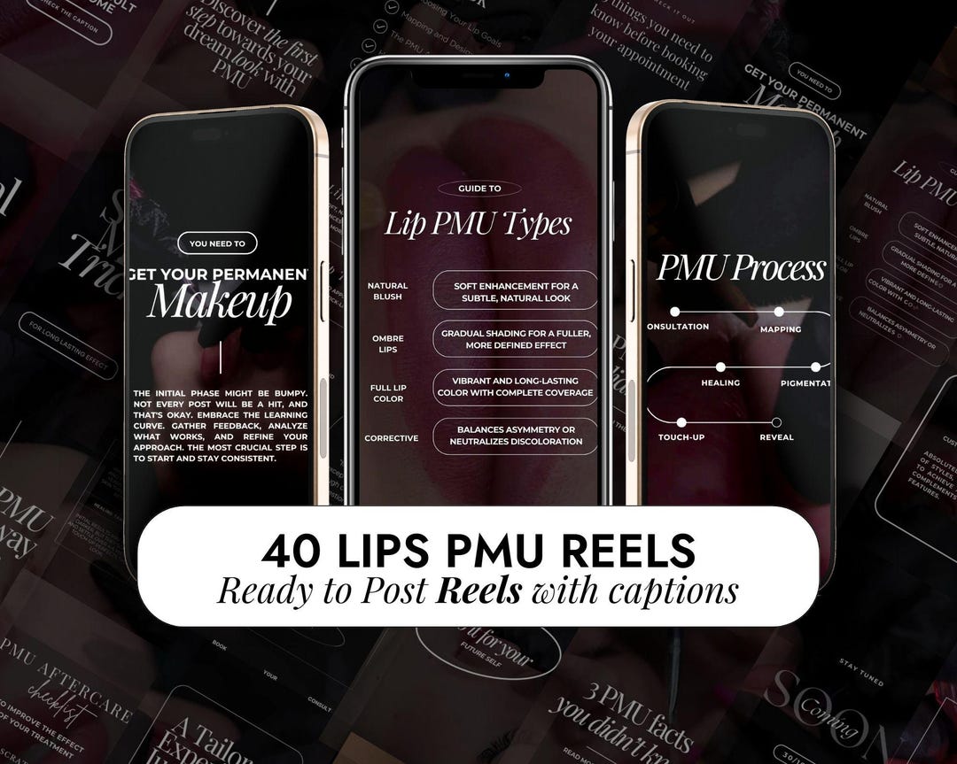 40 Reels Lips PMU Instagram Templates | PMU Instagram Reel | Permanent ...