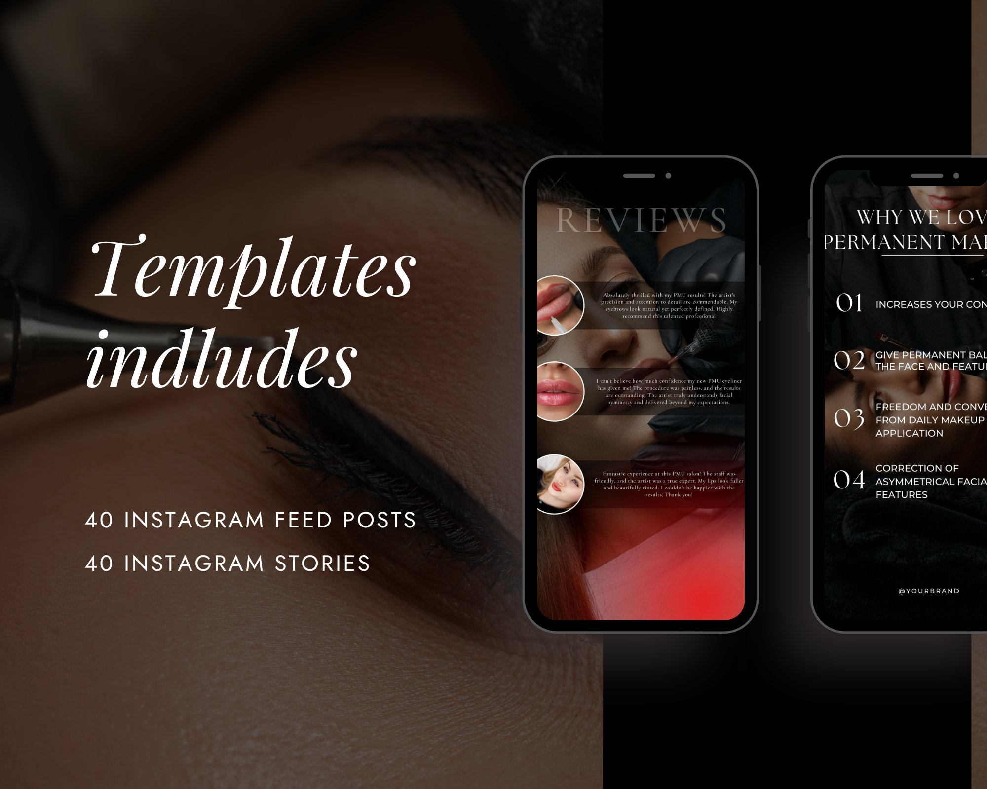 Permanent Instagram Template | PMU Instagram Template | Microblading ...