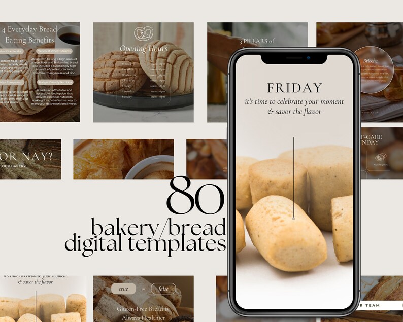 Bakery Templates Canva Post Templates Bread Baking Instagram Bread ...