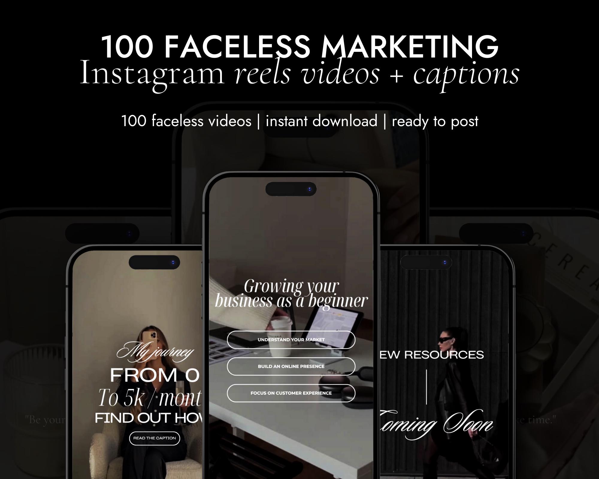 100 Faceless Instagram Reels | Digital Faceless Reels | Social Media ...