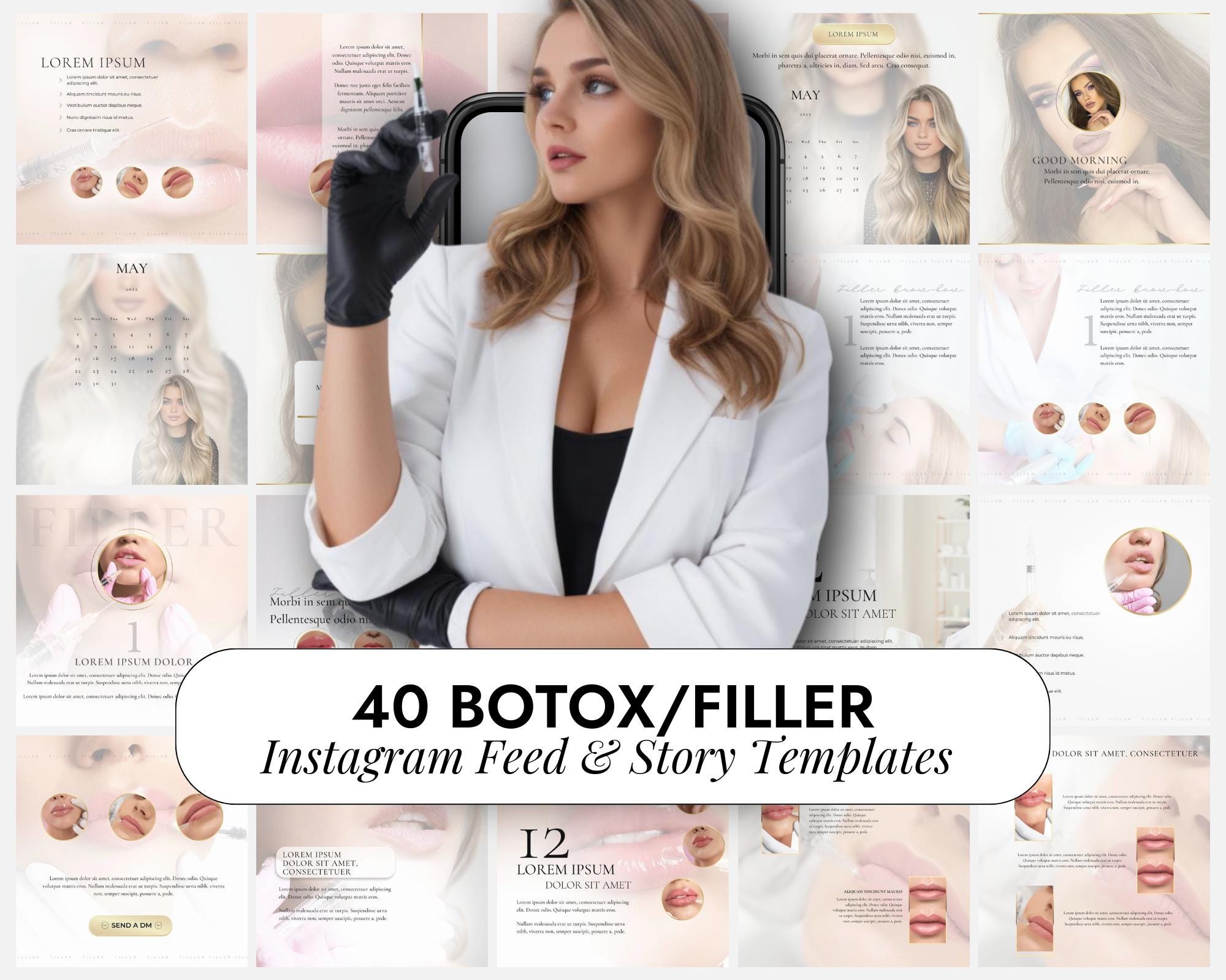 Botox Filler Editable Canva Template | Esthetician Instagram Templates ...