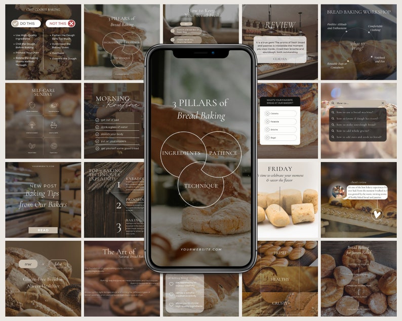 Bakery Templates Canva Post Templates Bread Baking Instagram Bread ...