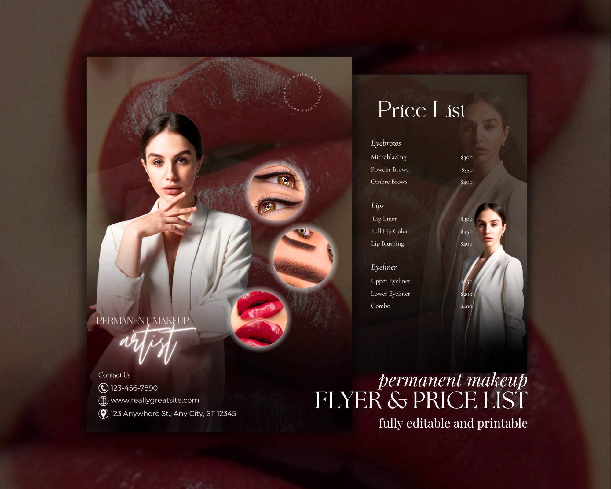 Permanent Digital Template | PMU Canva Template | Microblading ...