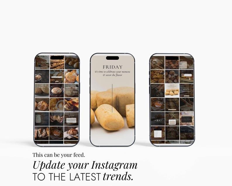 Bakery Templates Canva | Post Templates | Bread Baking Instagram ...