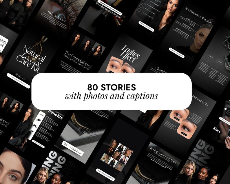 160 Modern Lashes Instagram Template | Lash Tech Templates Posts | Lash ...