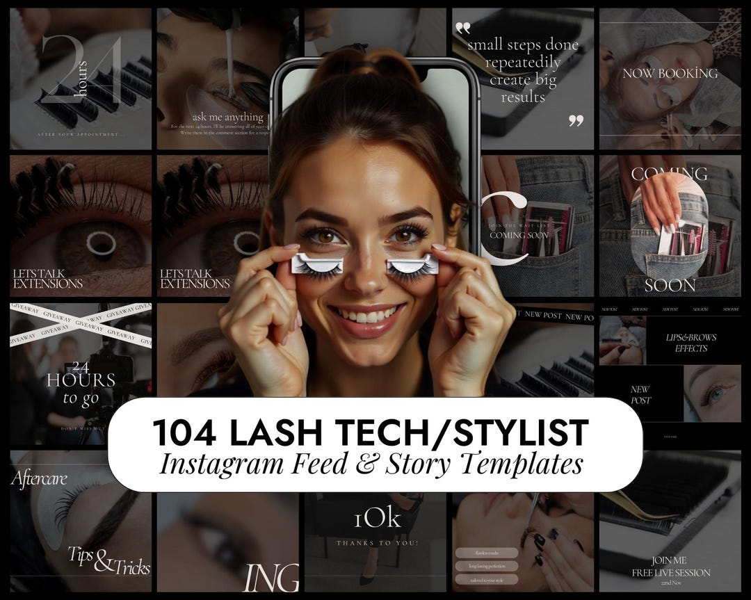 Lash Stylist Post Templates | Lash Tech Artist Instagram Template ...