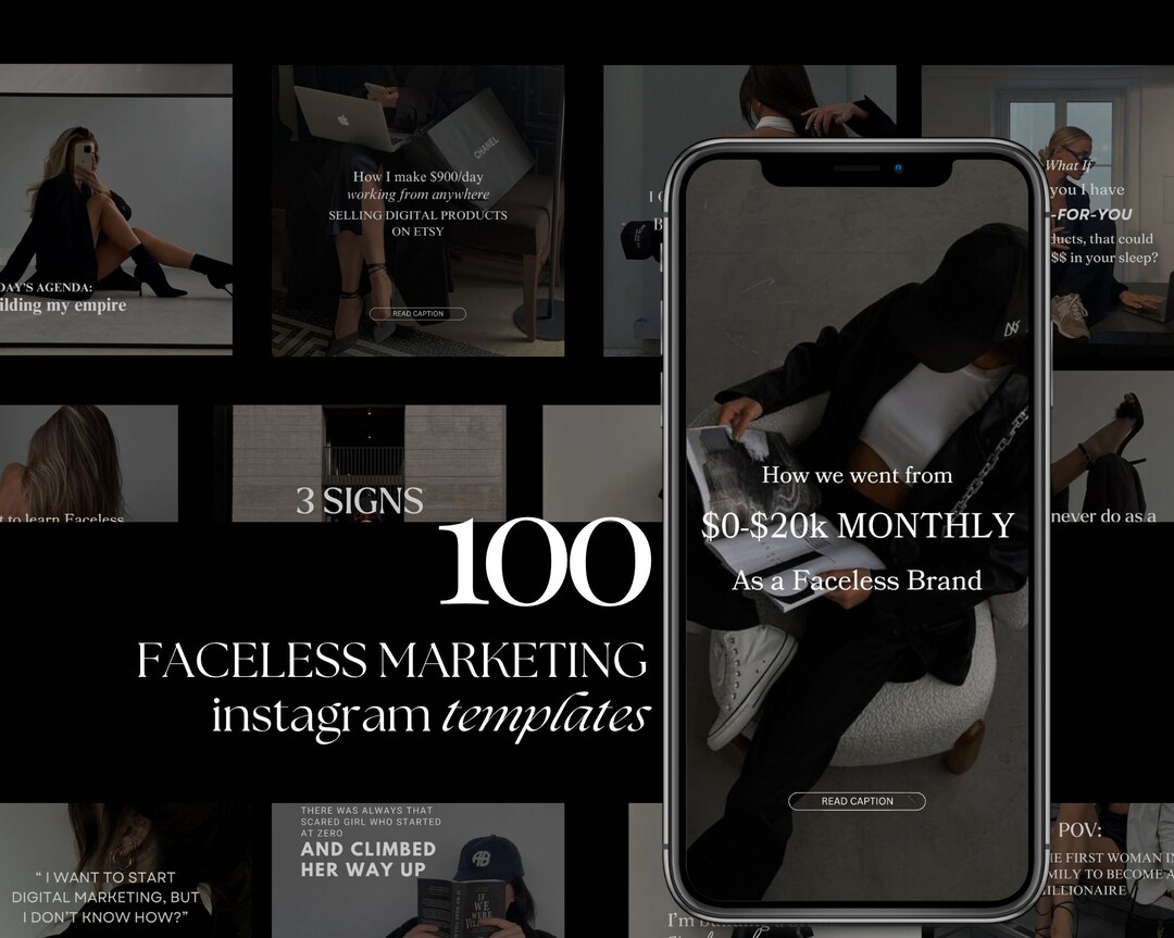 Faceless Posts Templates | Marketing Instagram Templates | Instagram ...