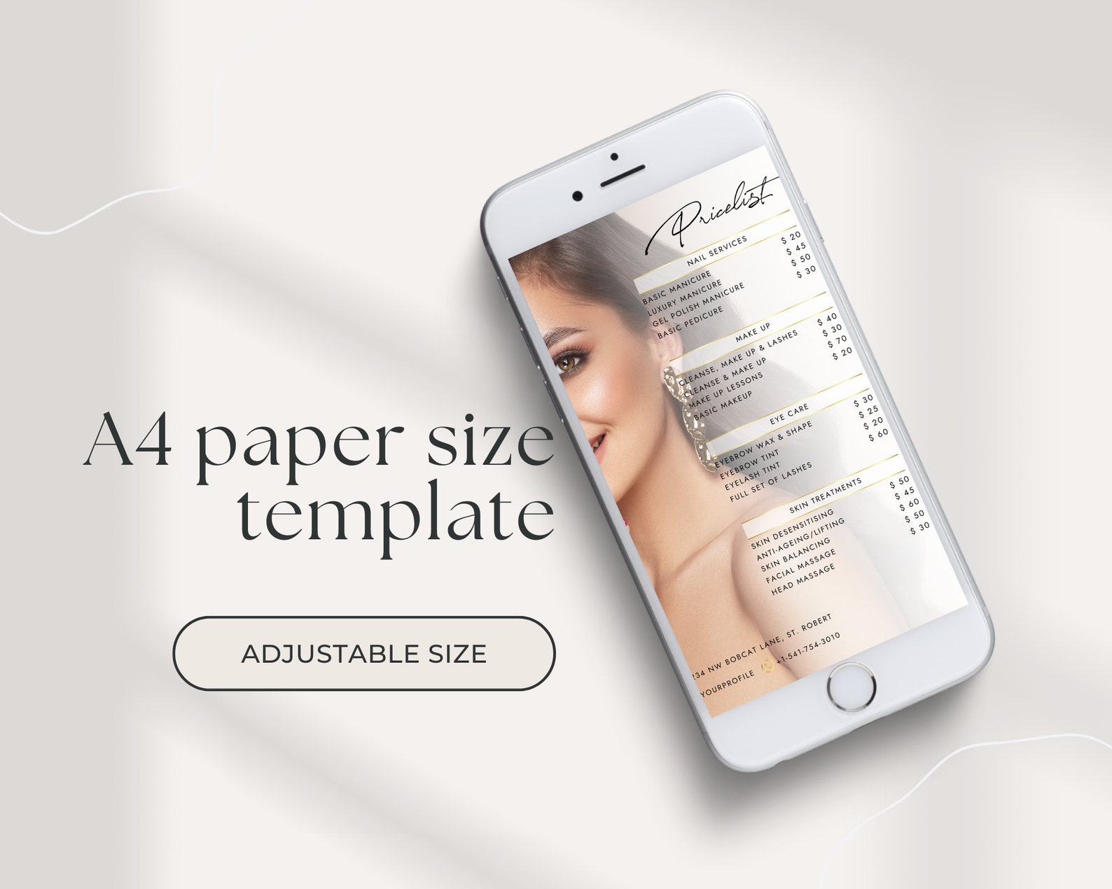Editable Price List Template | Beauty Price List Template | Price List ...