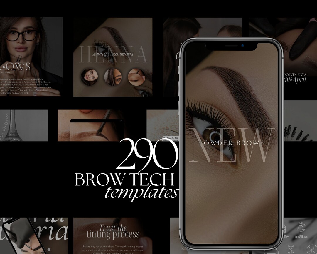 Brow Tech Instagram Templates | Brow Lamination Canva Template | Powder ...