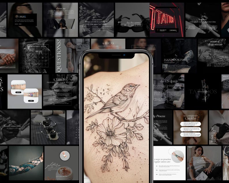 Tattoo Artist Instagram Templates | Tattoo Studio Stories Canva ...