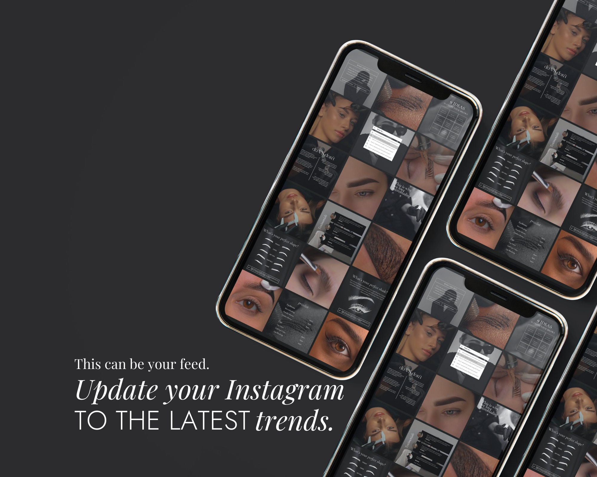 Permanent Instagram Template | PMU Instagram Template | Microblading ...