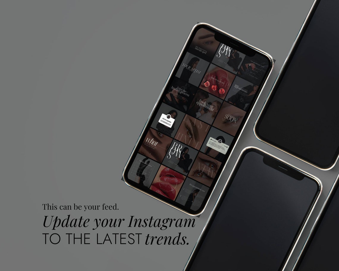 60 Permanent Instagram Template | PMU Instagram Template | Modern Pmu ...