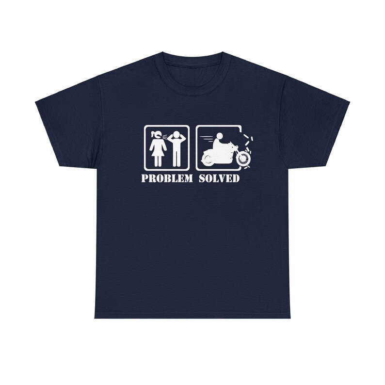 Problem Solved Forever Two Wheels Motorcycle Shirt Bikers Gifts Fathers Day Shirts Bike Lover ...