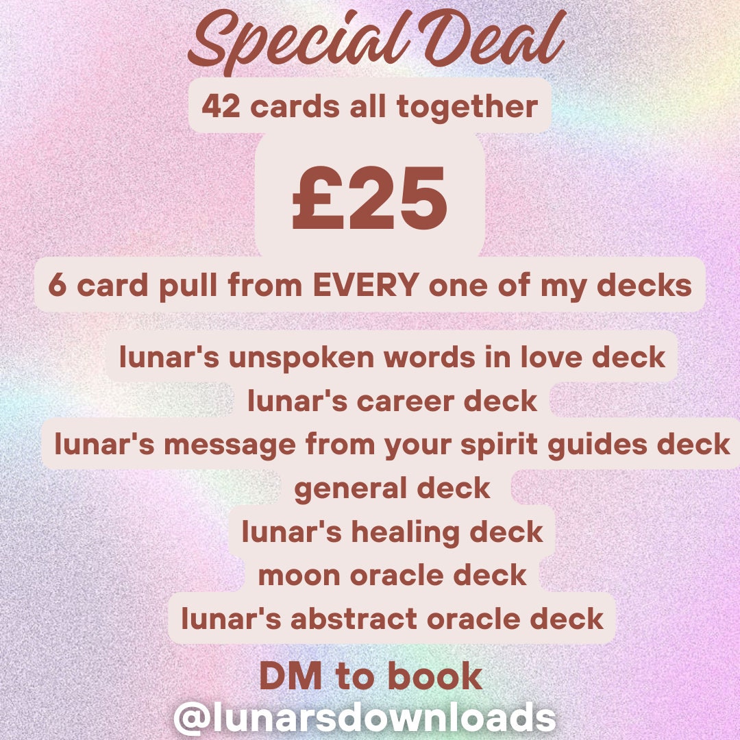 6 Card Pull From 7 Decks - 42 Card Pull in Total - Etsy