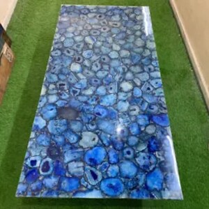 Personalized Blue Agate,table Top, Counter Top, Agate Stone, Study ...