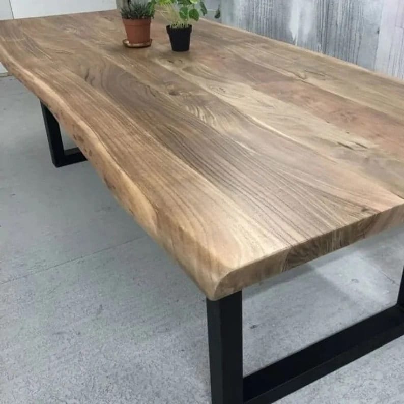 Solid Natural Wood Conference Table , Modern Farmhouse Dining Room ...