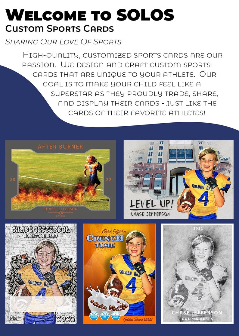 Portrait Holographic Custom Sports Card Design - Etsy