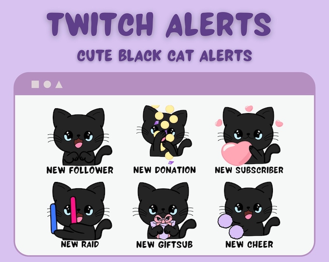 ANIMATED CAT ALERT Cute Twitch Alert Animated Cat Soft Aesthetic Cute ...