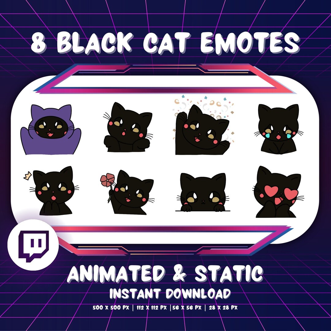 Animated Black Cat Emotes for Twitch and Discord (digital Download) - Etsy