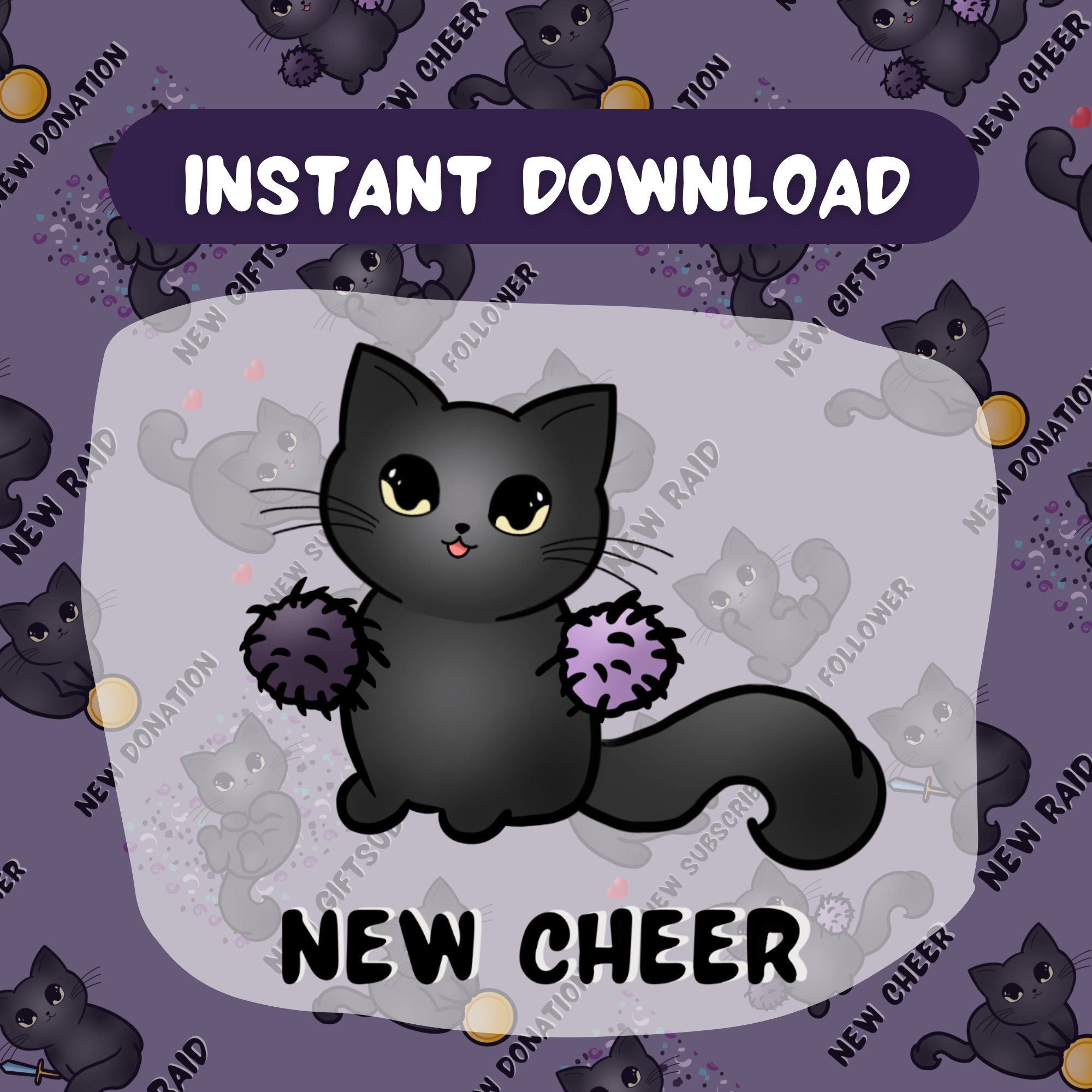 Animated Cat Twitch Alerts Bundle New Subscriber, Follower, Donation ...