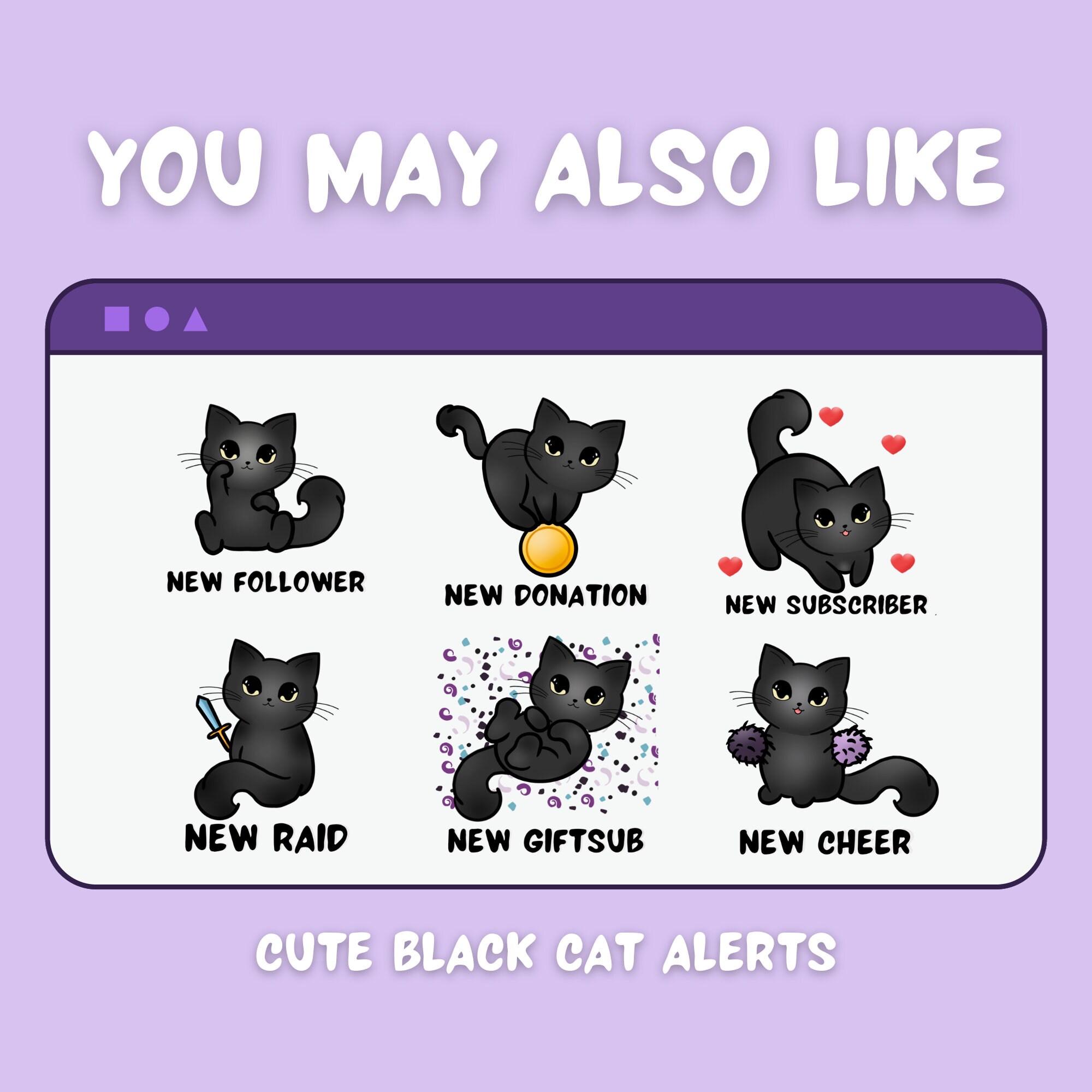 6 Tabby Cat Alerts New Follower, Donation, Sub, and More Gifs and Pngs ...