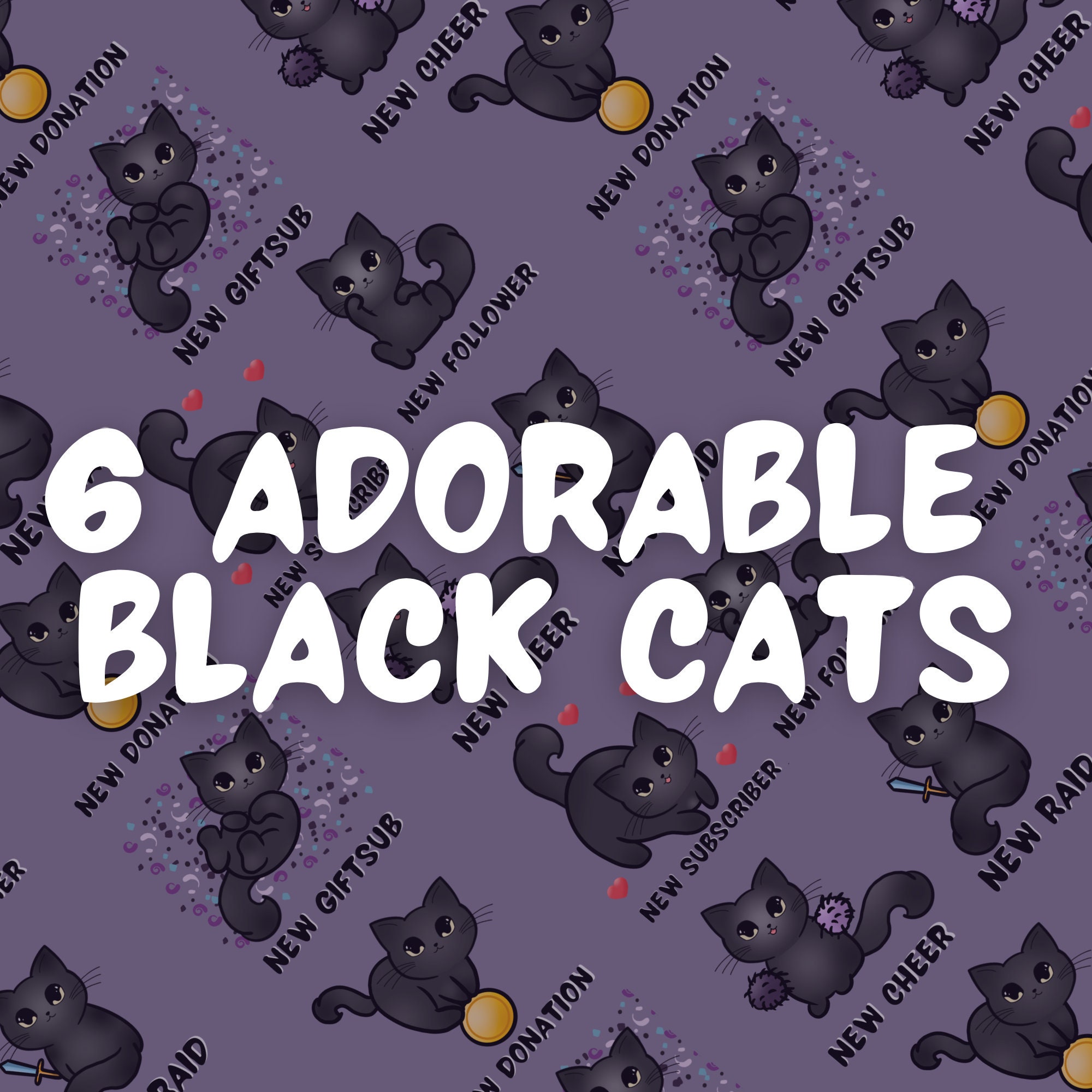 Animated Cat Twitch Alerts Bundle New Subscriber, Follower, Donation ...