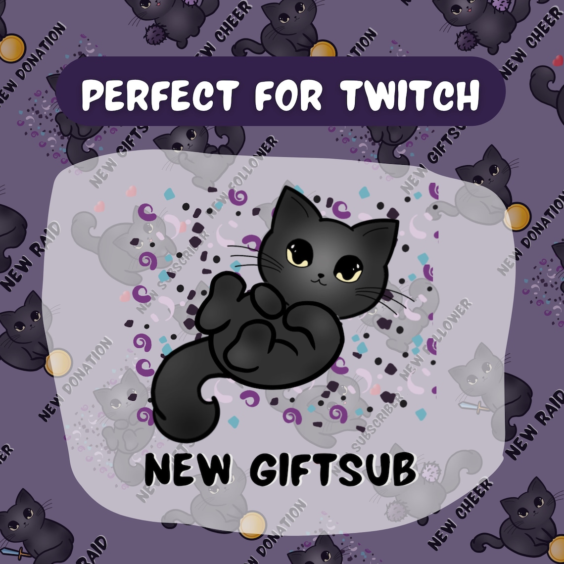 Animated Cat Twitch Alerts Bundle New Subscriber, Follower, Donation ...