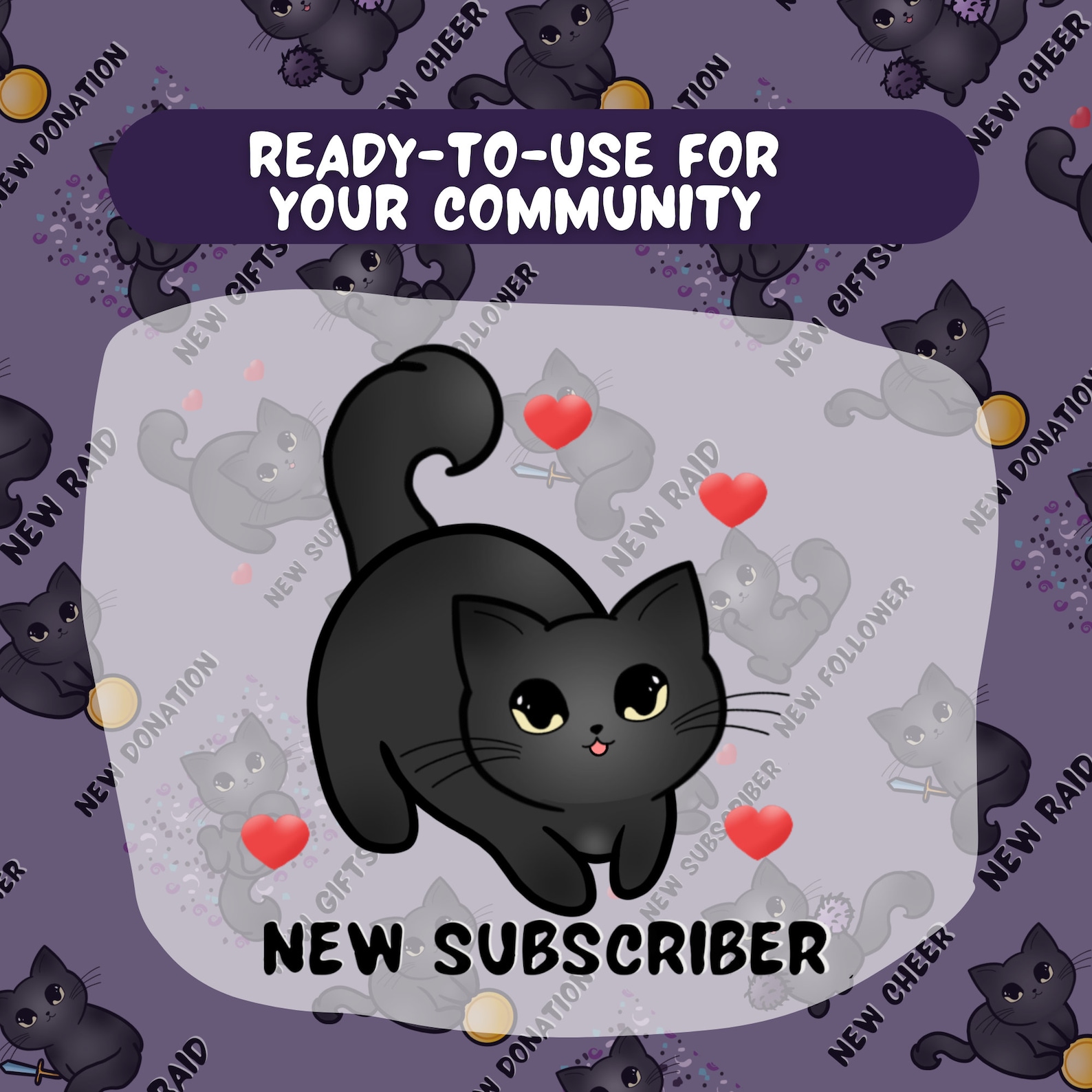 Animated Cat Twitch Alerts Bundle New Subscriber, Follower, Donation ...